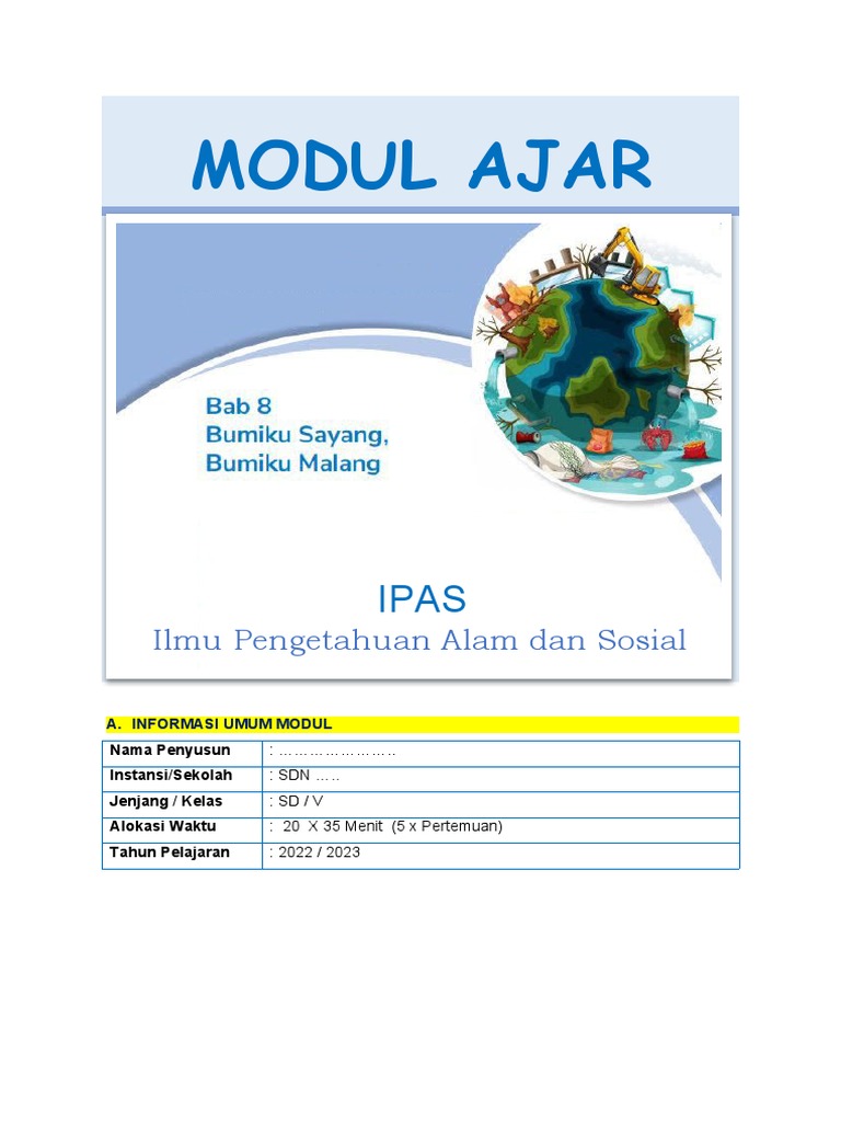 BAB 8 - MA IPAS Kls 5 | PDF | Sains & Matematika