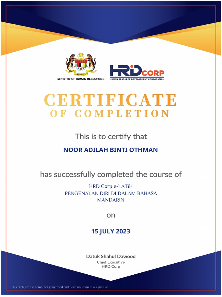 Sijil SPLKPM 1 | PDF