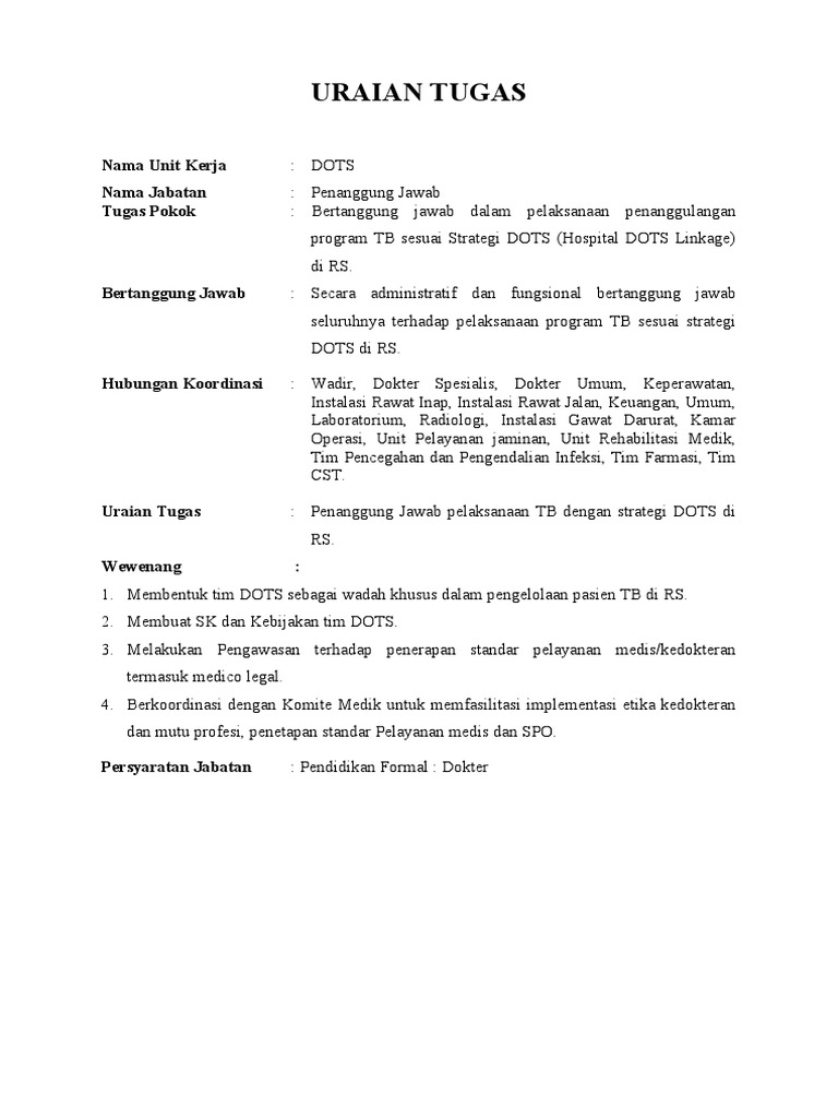 Strategi DOTS TB di Rumah Sakit | PDF