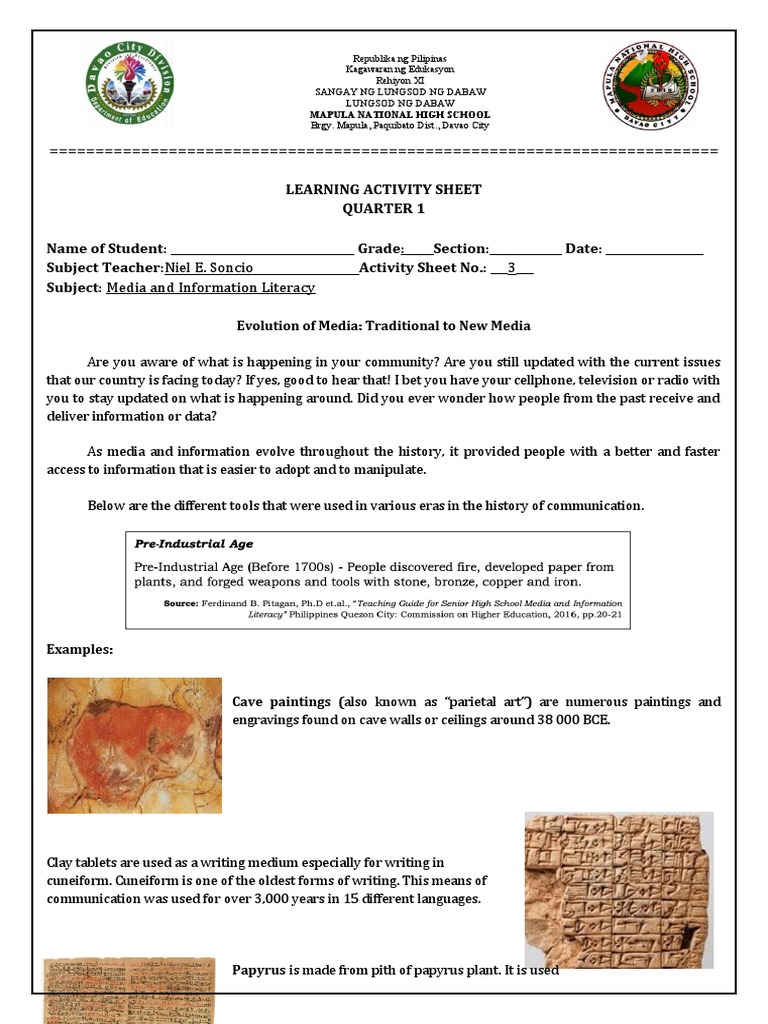 Media Information Literacy Quarter 1 Module 3 Pdf Papyrus Laptop