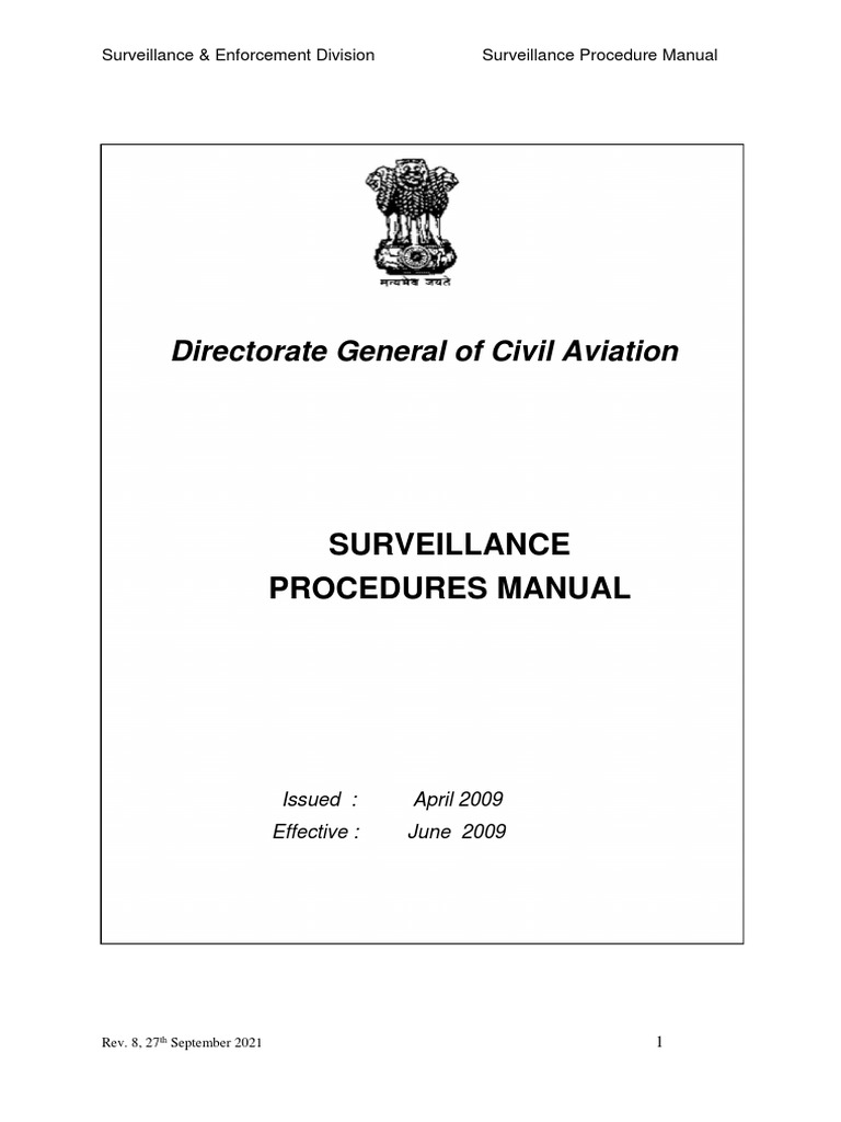 Surveillance Procedures Manual | PDF | Regulatory Compliance | Aviation Surveillance Procedures Manual | PDF | Regulatory Compliance | Aviation