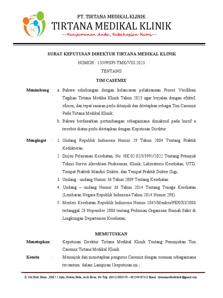 SK Direktur Tim Casemix | PDF