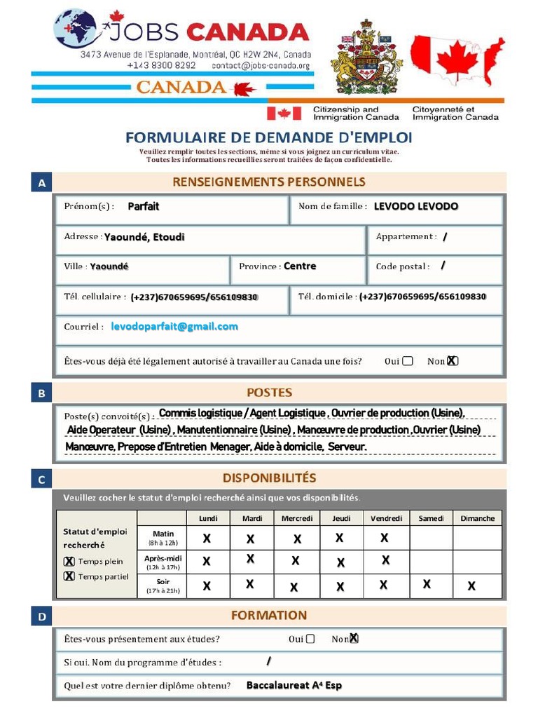 Formulaire Rempli | PDF