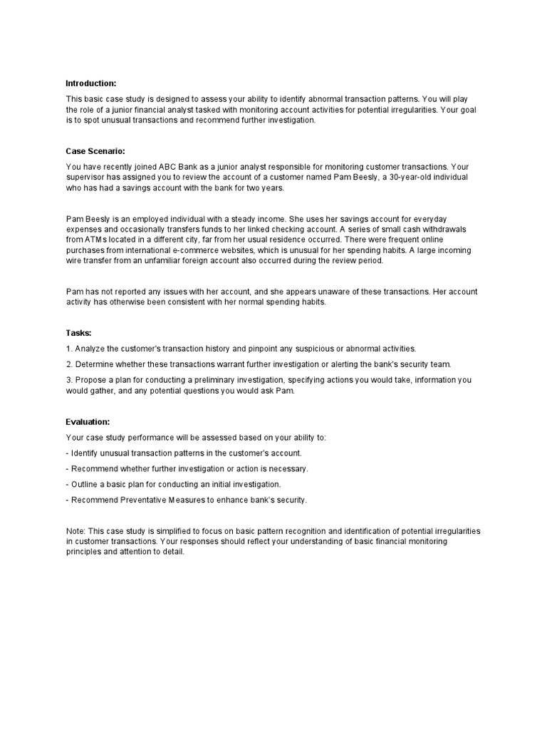 Aml Case Study - Original | PDF