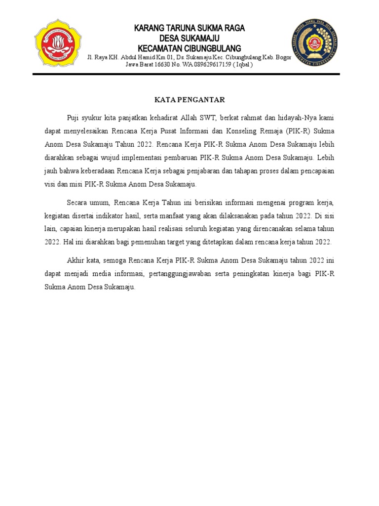 Proposal Program Kerja | PDF