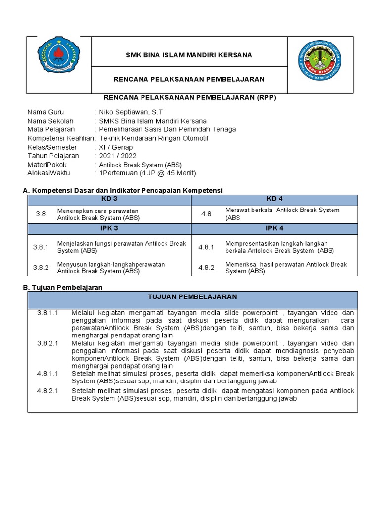 RPP PSKR XI GENAP 2021-2022 Niko | PDF | Seni | Komputer
