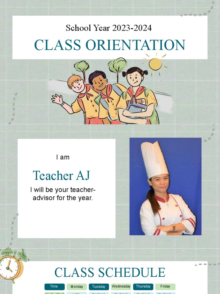 Colorful Pastel Illustrative Class Orientation Meeting Agenda Education ...