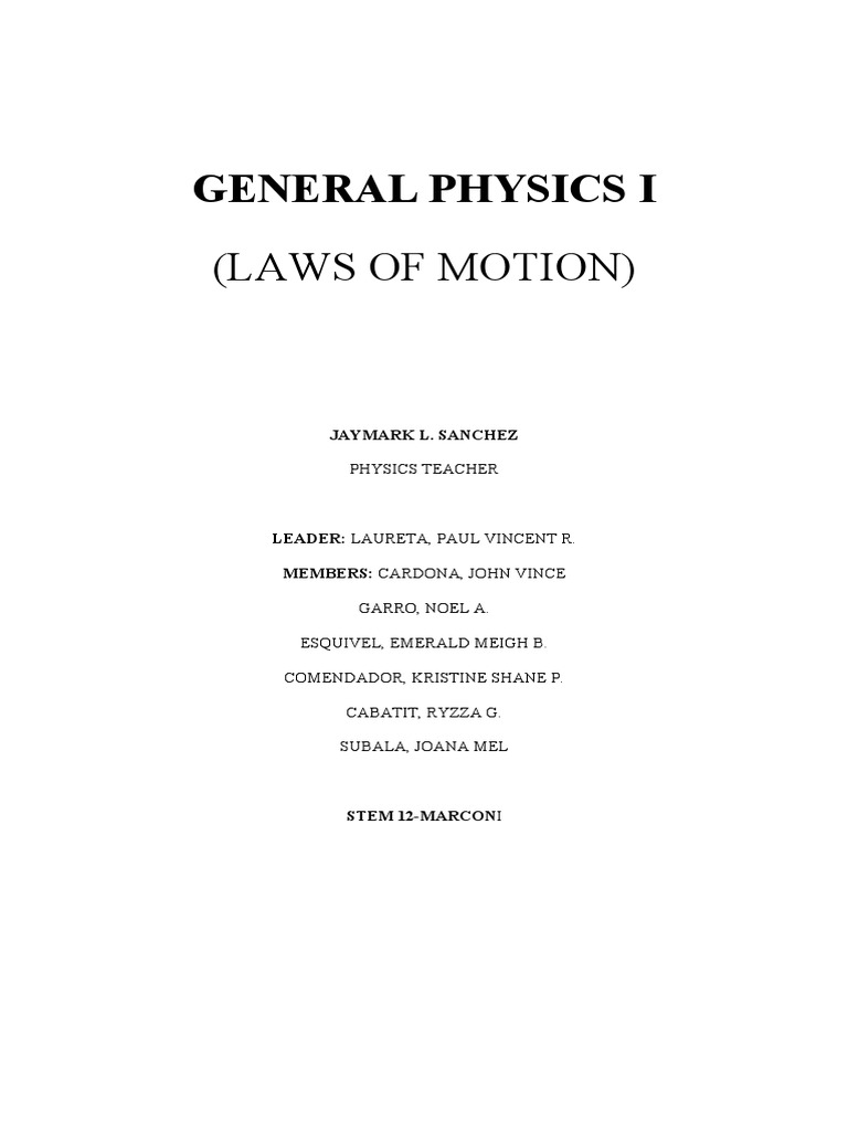 Laws of Motion | PDF | Newton's Laws Of Motion | Classical Mechanics