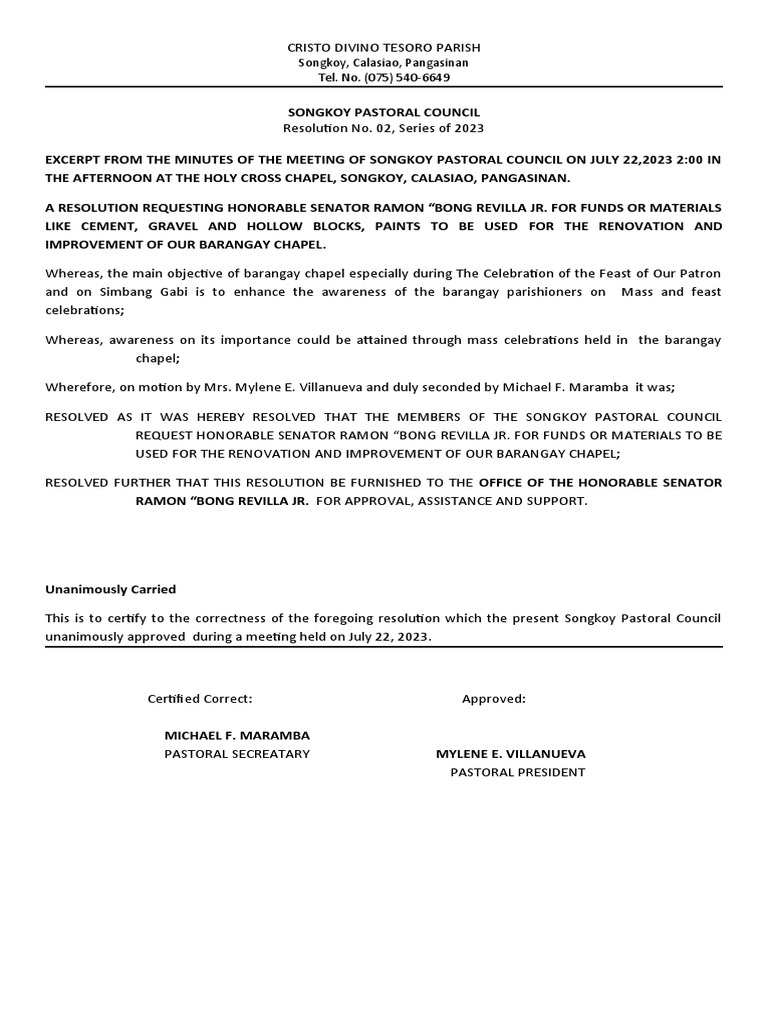 Resolution No 1 S. 2022 Ed Simbaan | PDF