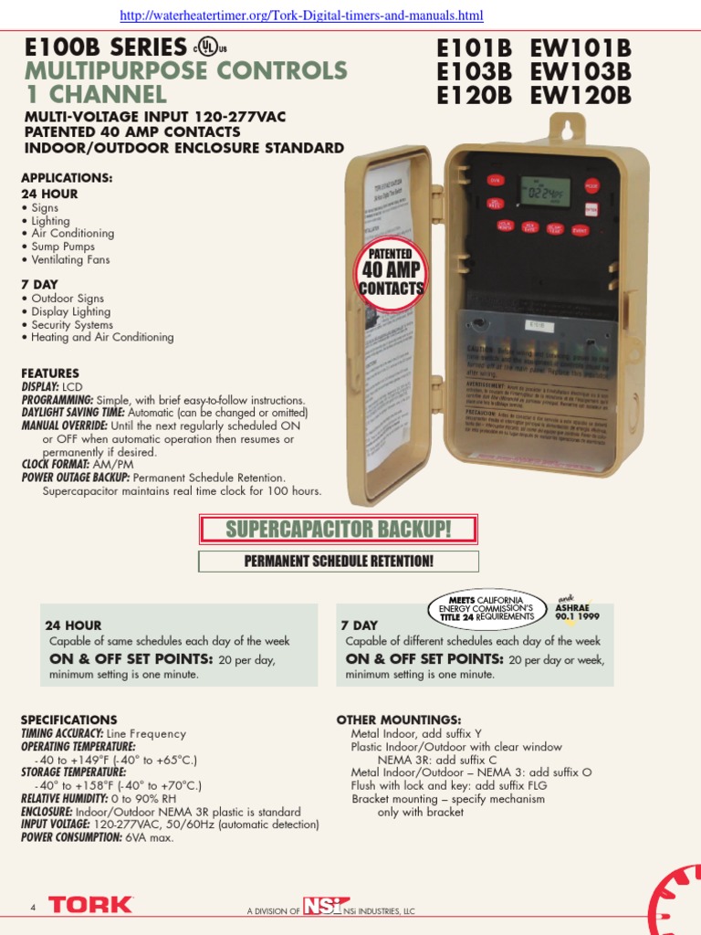 Tork E100BSeries | PDF