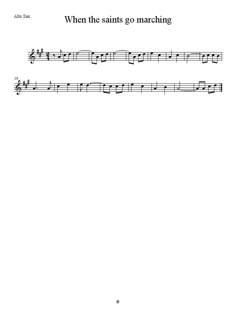 When The Saints Go Marching - Alto Sax | PDF