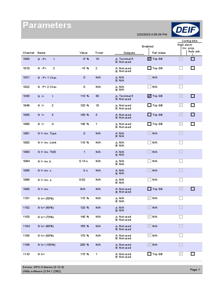Parametros DEIF - G4 | PDF | Computer Engineering