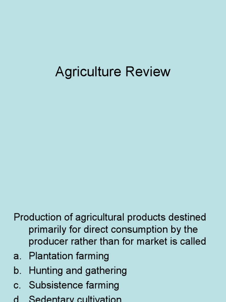 Agriculture Quiz and Concepts Review | PDF | Agriculture | Farms