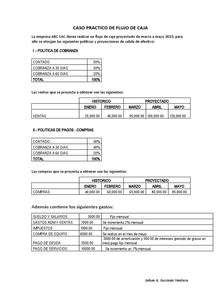 Caso Practico Flujo de Caja | PDF