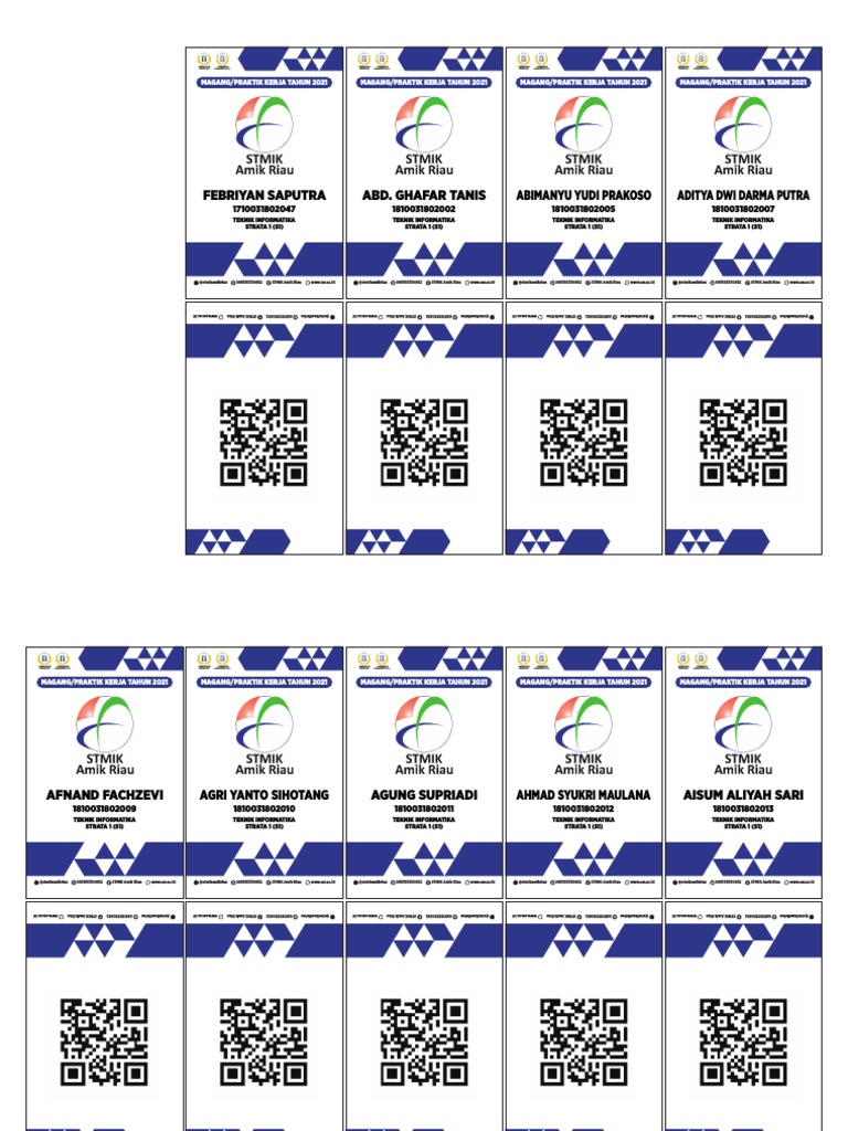 Id Card Stmik Amik Riau - Teknik Informatika | PDF