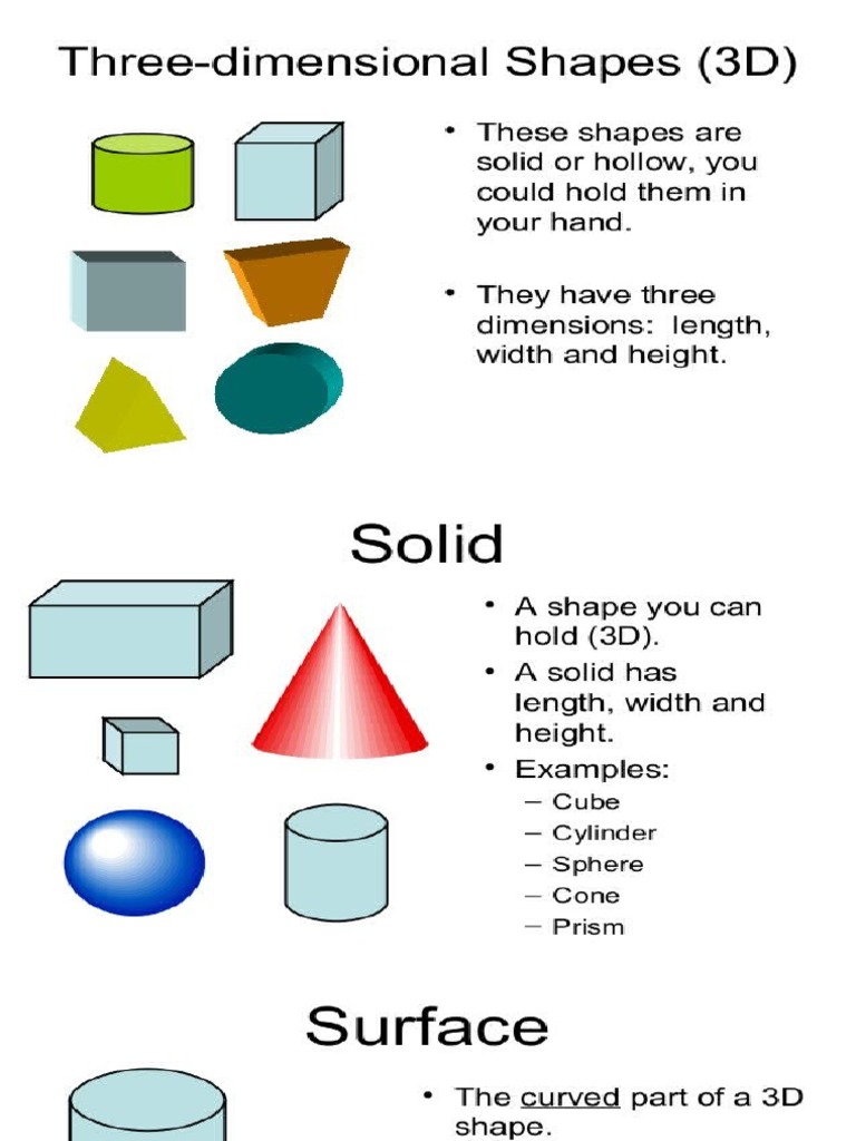 3 Dimensional Shapes And 2 Dimensional Shapes Pdf