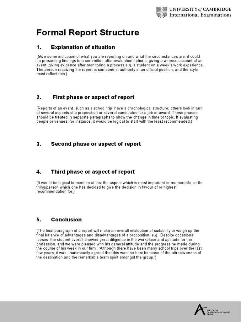 Handout - Formal Report Structure | PDF