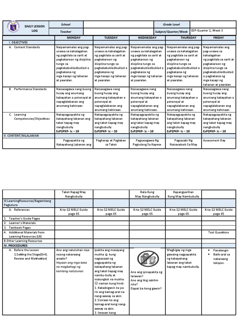 DLL ESP-2 Q1 w3 | PDF