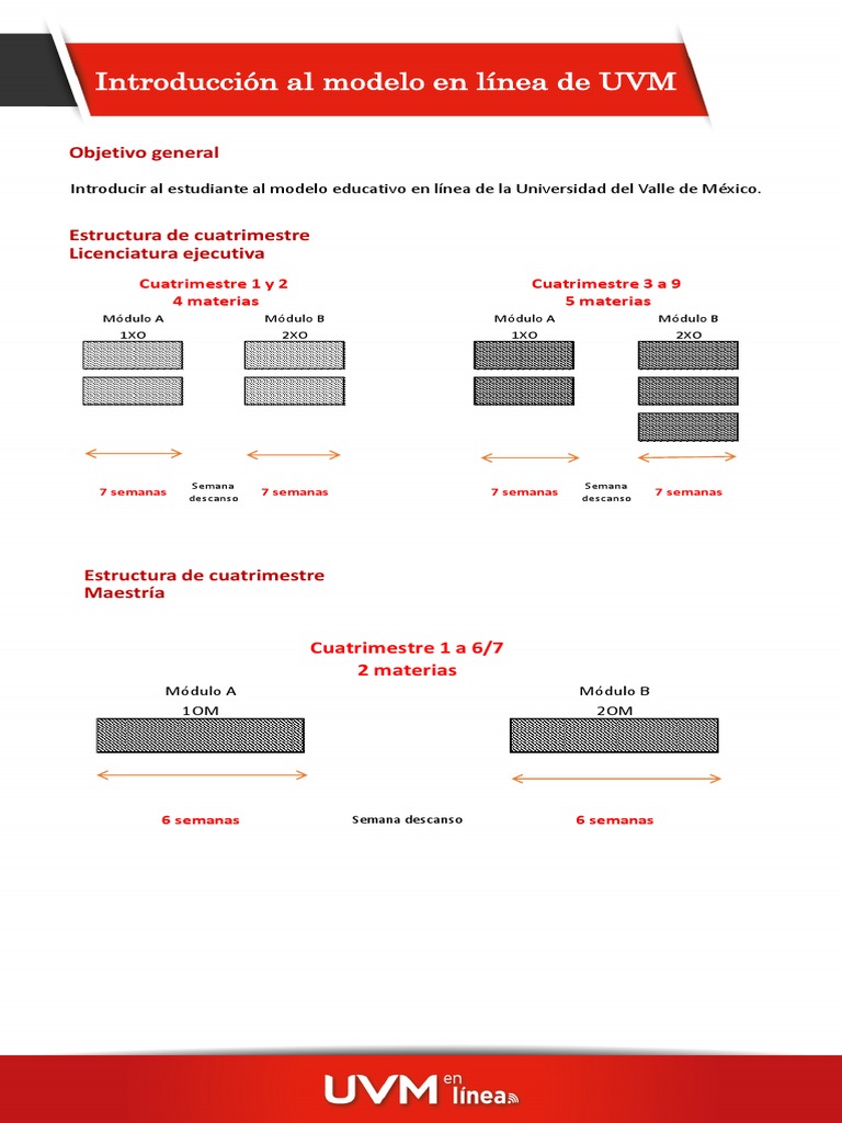 Sesión 1 - Introducción Al Modelo en Línea UVM - Infografía | PDF
