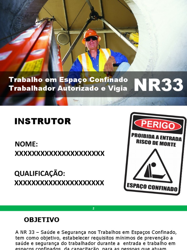 NR33 Espaço Confinado - Trabalhador e Vigia | PDF