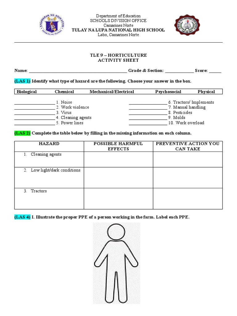 G9 ACTIVITY SHEET Remedial | PDF | Personal Protective Equipment | Occupational Safety And Health