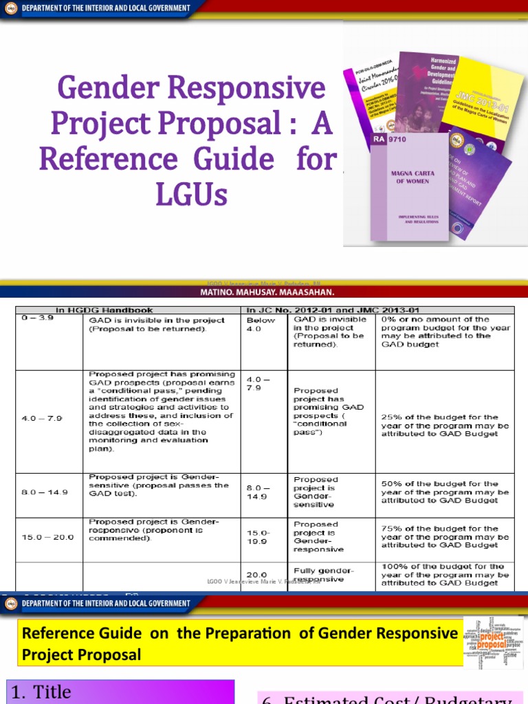 Gender Responsive Project Proposal | PDF | Monitoring And Evaluation ...