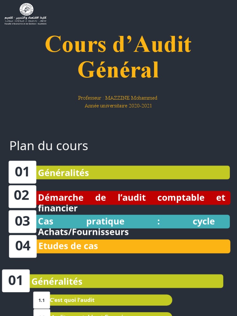 Cours Audit s6 Gestion - Mazzine | PDF