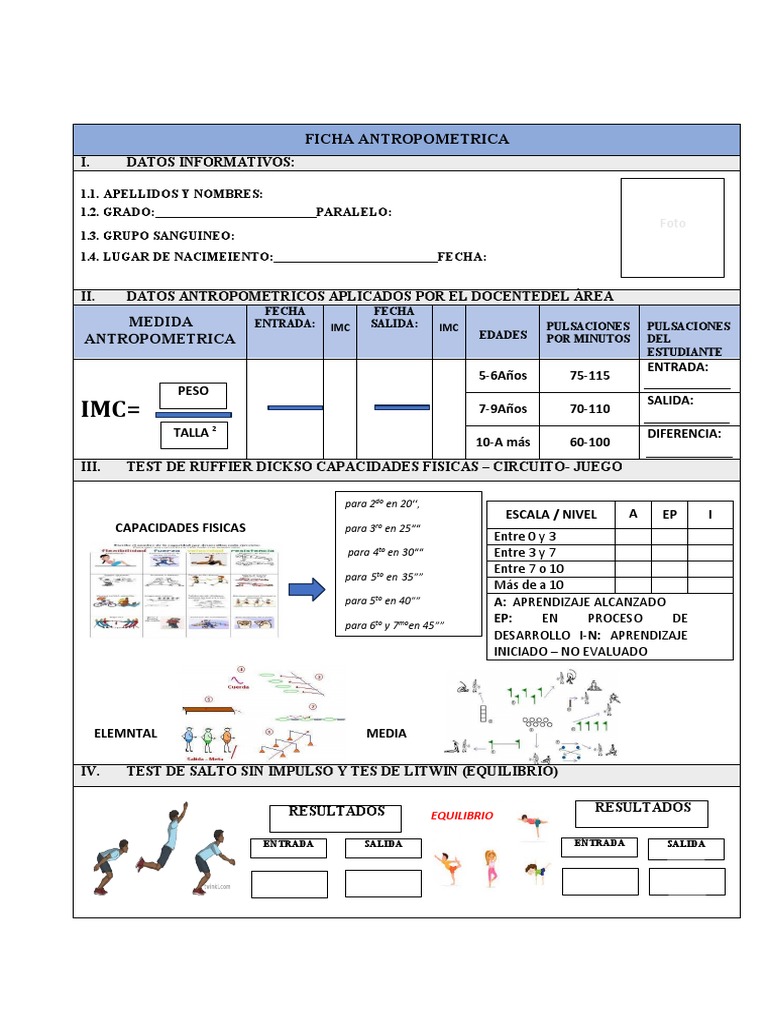 Ficha Antropometrica Eeff | PDF