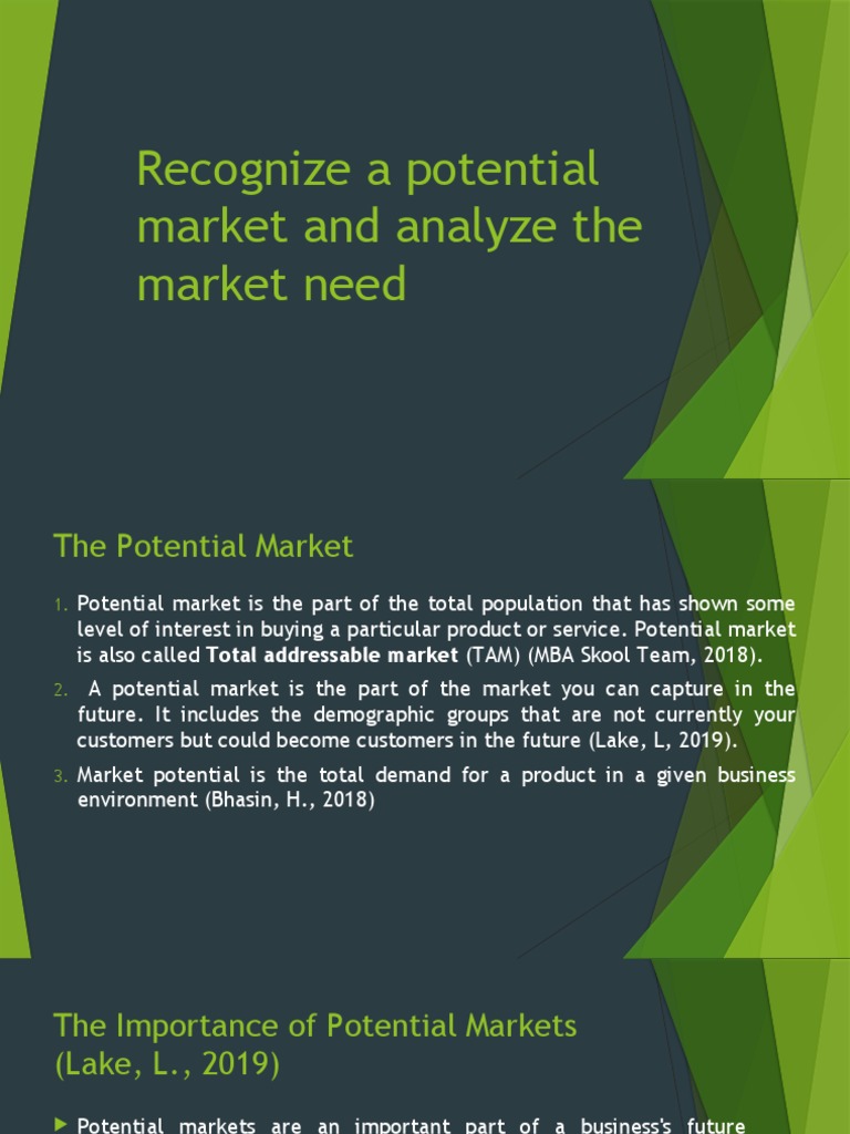 Recognize A Potential Market and Analyze The Market | Download Free PDF ...