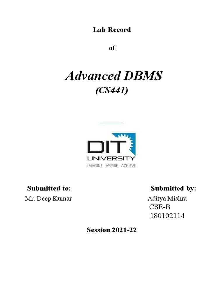 Adbms Lab File | PDF | Pl/Sql | Variable (Computer Science)