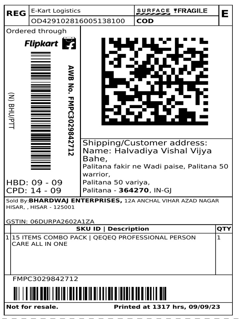 Flipkart Labels 09 Sep 2023 01 17 | PDF