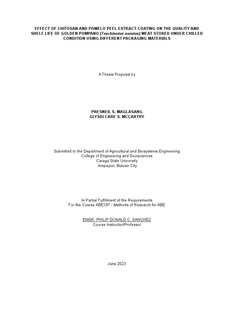 Final Thesis Proposal 2023 | Download Free PDF | Food Preservation | Citrus