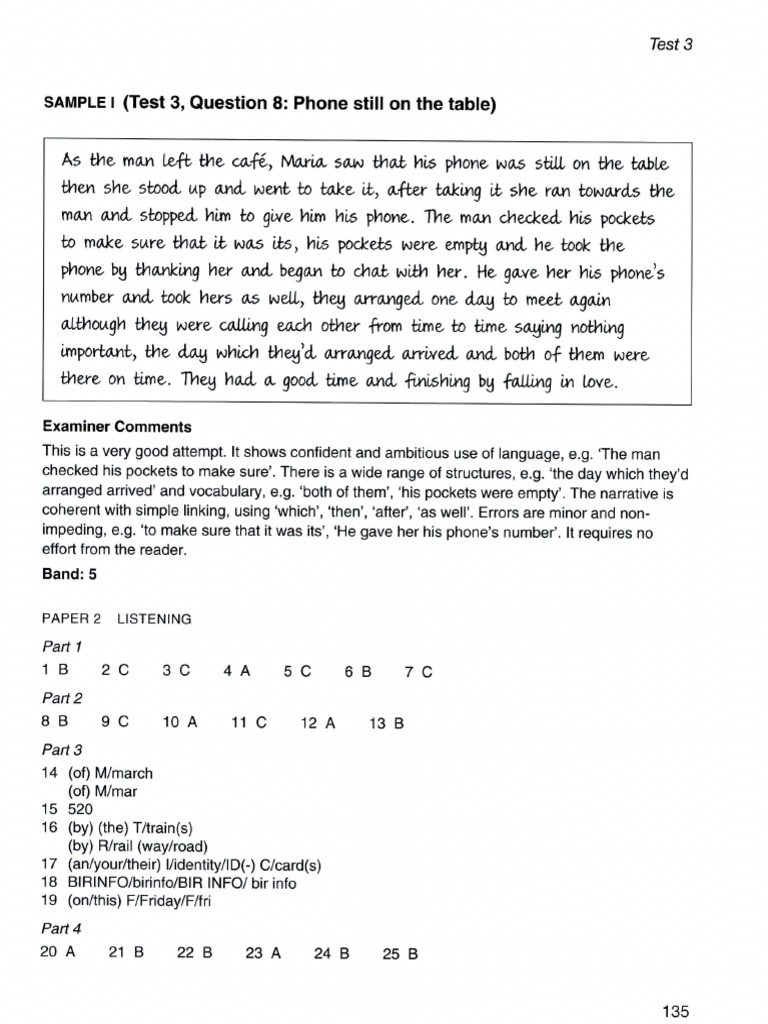 Cambridge Preliminary English Test 6 - Book-144 | PDF