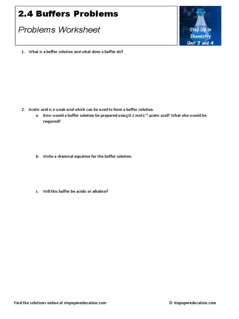 Step Up 2.4 Buffers Problems Worksheet | PDF