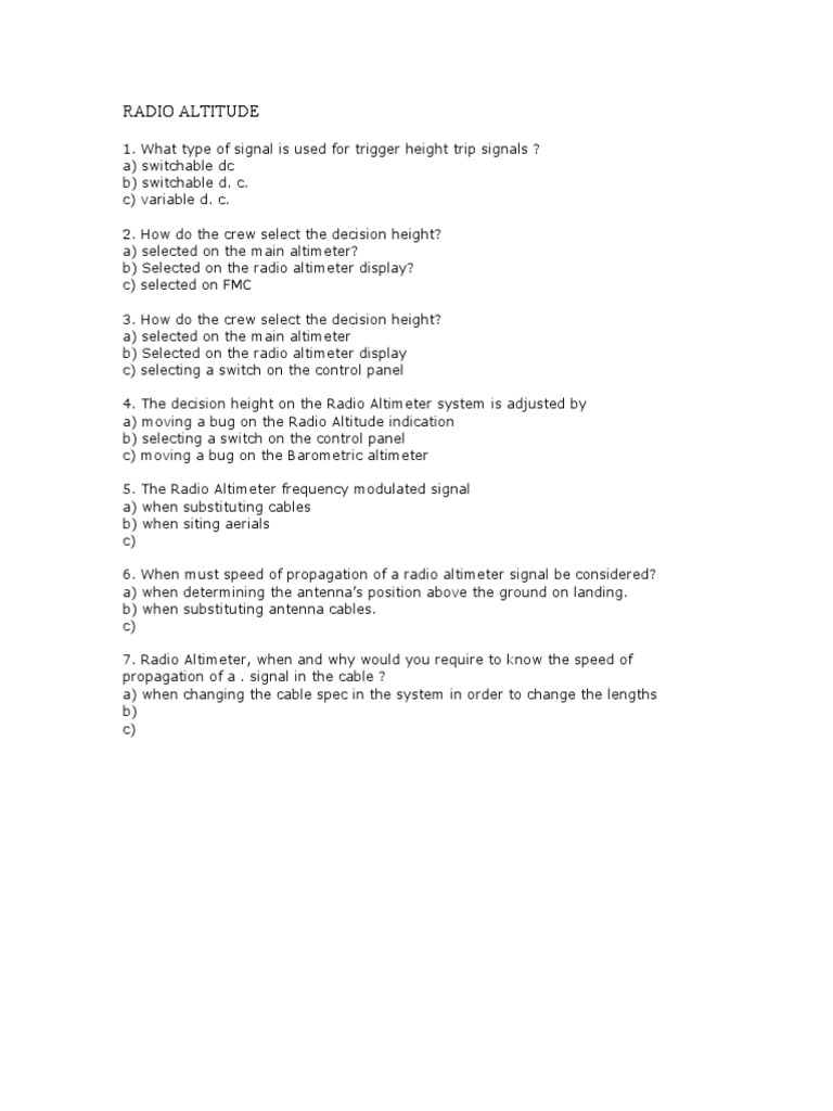 Radio Altitude | PDF