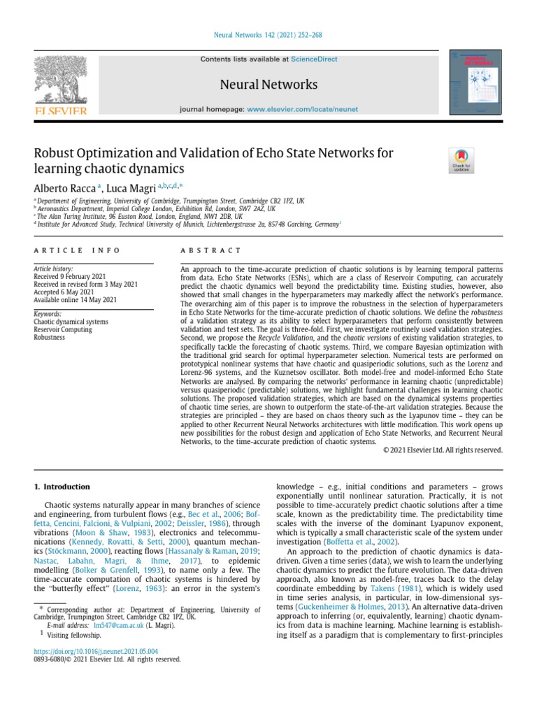 Neural Networks Pdf Chaos Theory Artificial Neural Network