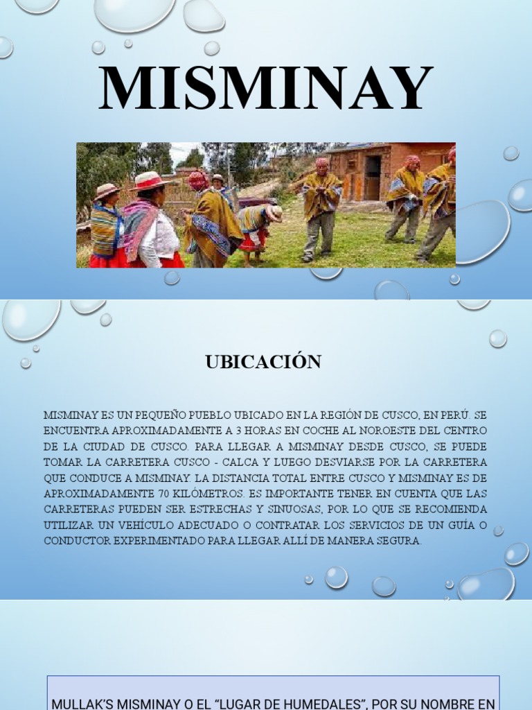 Turismo y Cultura en Misminay, Cusco | PDF | Turismo | Agricultura