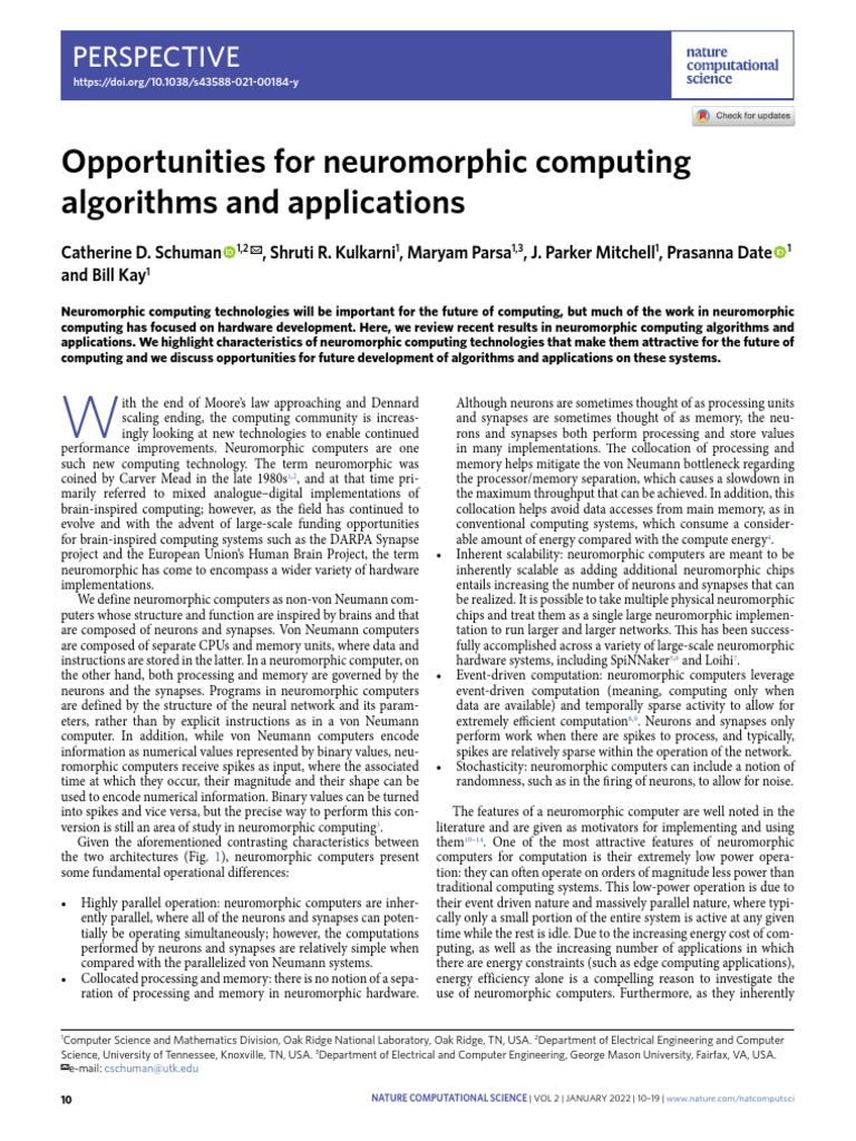Neuromorphic Computing Advances | PDF | Artificial Neural Network | Deep Learning