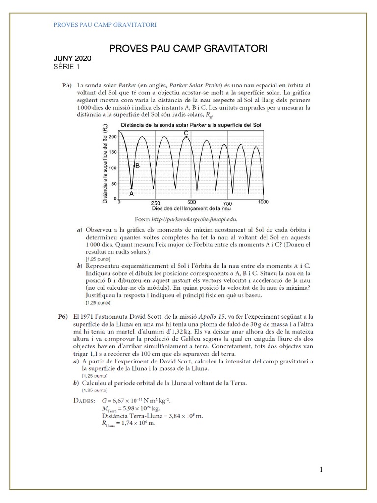 Proves Pau Camp Gravitatori | PDF
