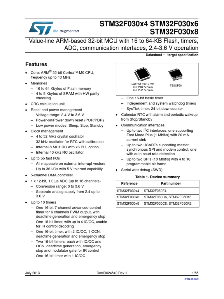 STM32F030R8 | PDF | Booting | Power Supply