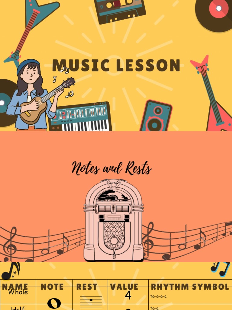 Music Lesson 1 - Notes and Rests | PDF
