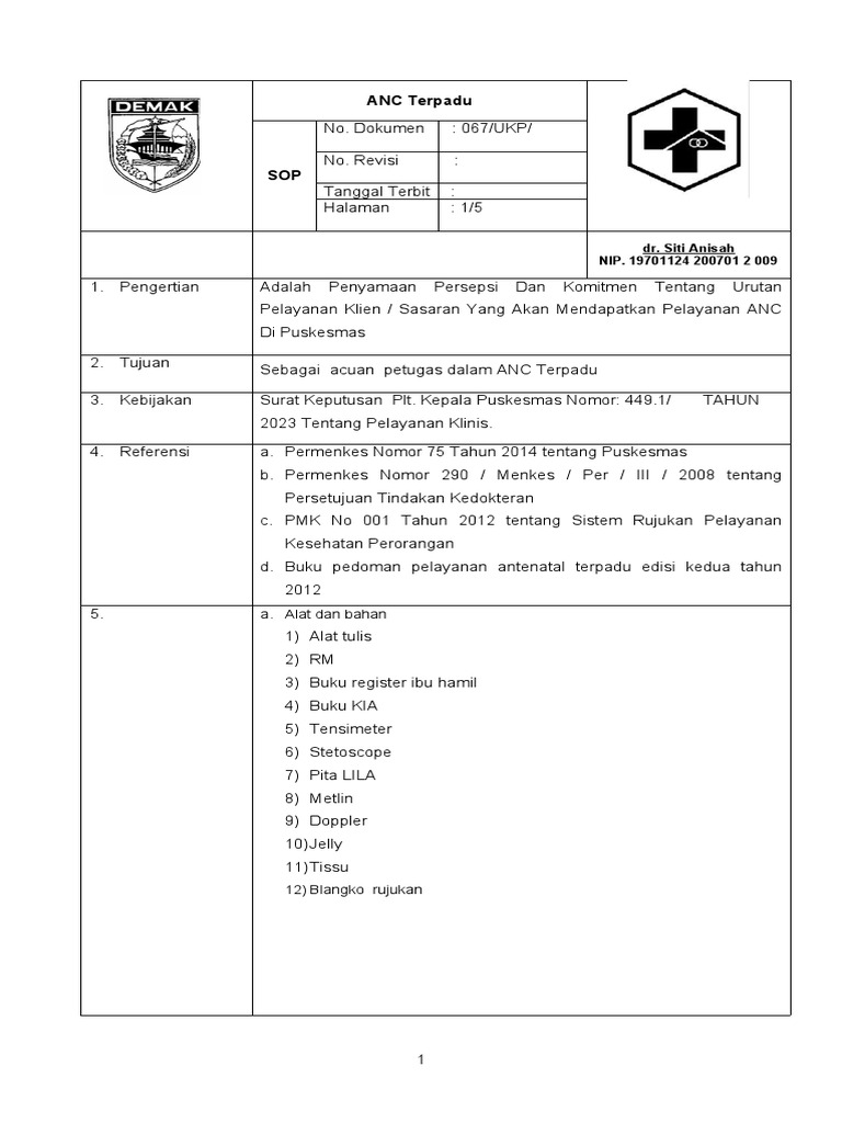 Sop Anc Terpadu | PDF