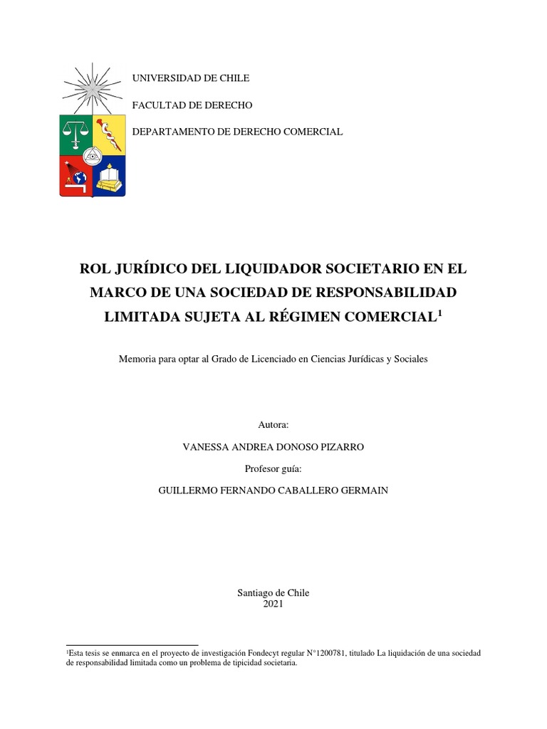 Rol del Liquidador en SRL Chile | PDF | Sociedad General | Sociedad de responsabilidad limitada