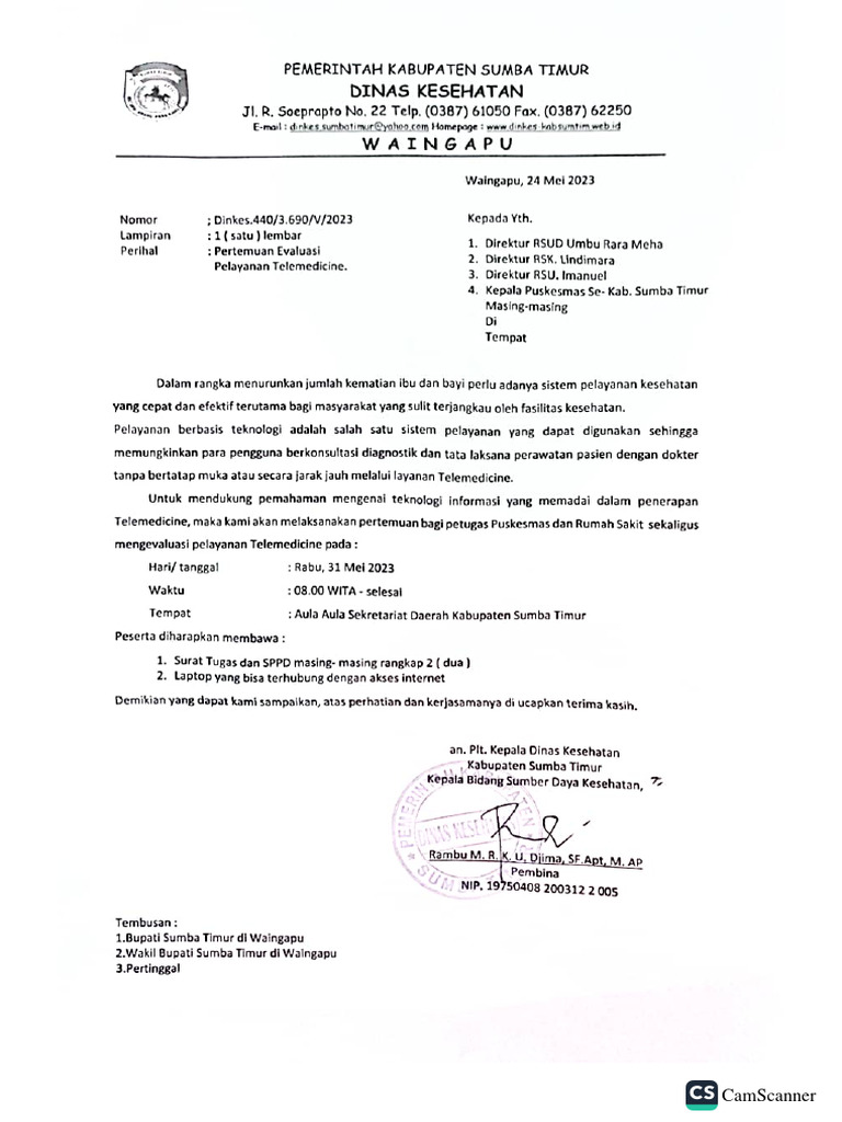 Surat Undangan Pertemuan Telemedicine Pdf