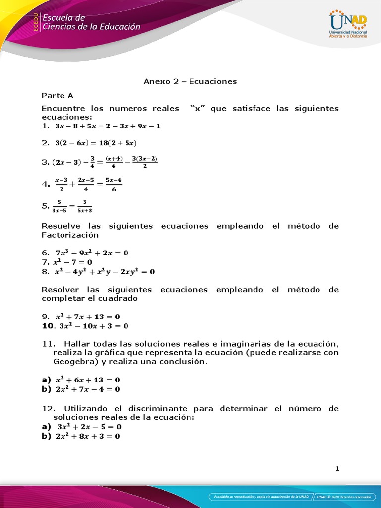 Anexo 2 - Ecuaciones | PDF | Ecuaciones | Matemáticas