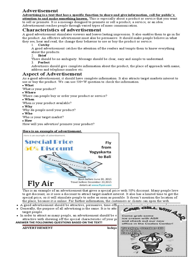 ADVERTISEMENT TASK 27 Maret 2023 | PDF | Advertising | Marketing