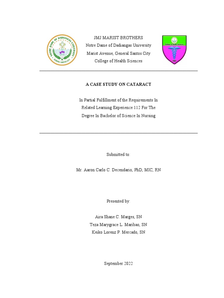 Case-Presentation-Cataract-EDITED | PDF | Cataract | Cornea