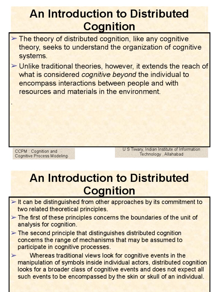 Cognition Distributed | PDF | Cognition | System