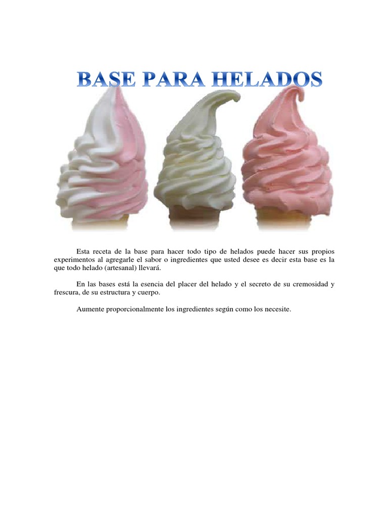 Como Preparar La Base para Helados | PDF | Helado | Crema