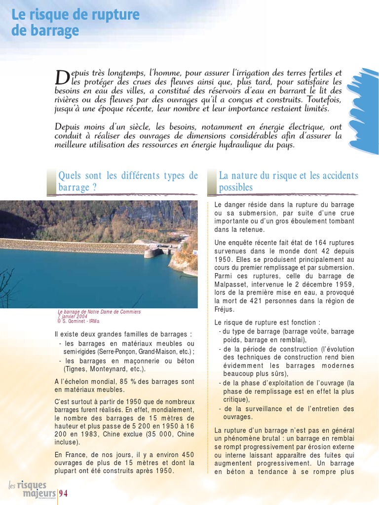Risques de rupture des barrages | PDF | Barrage | Inondation